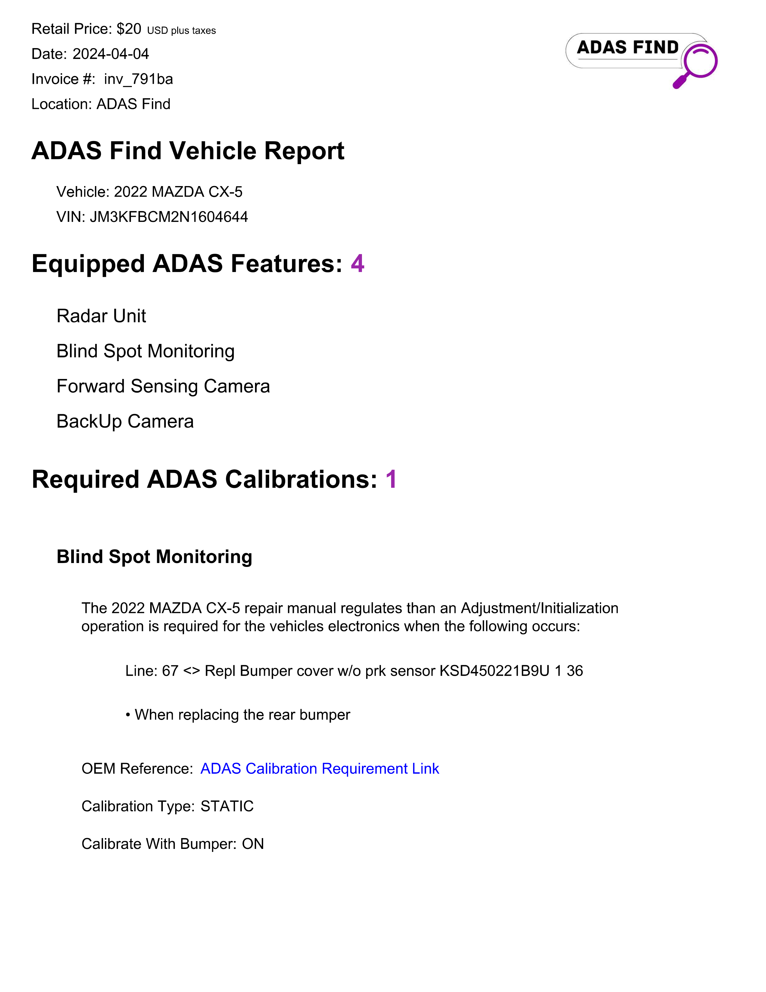 ADAS Find